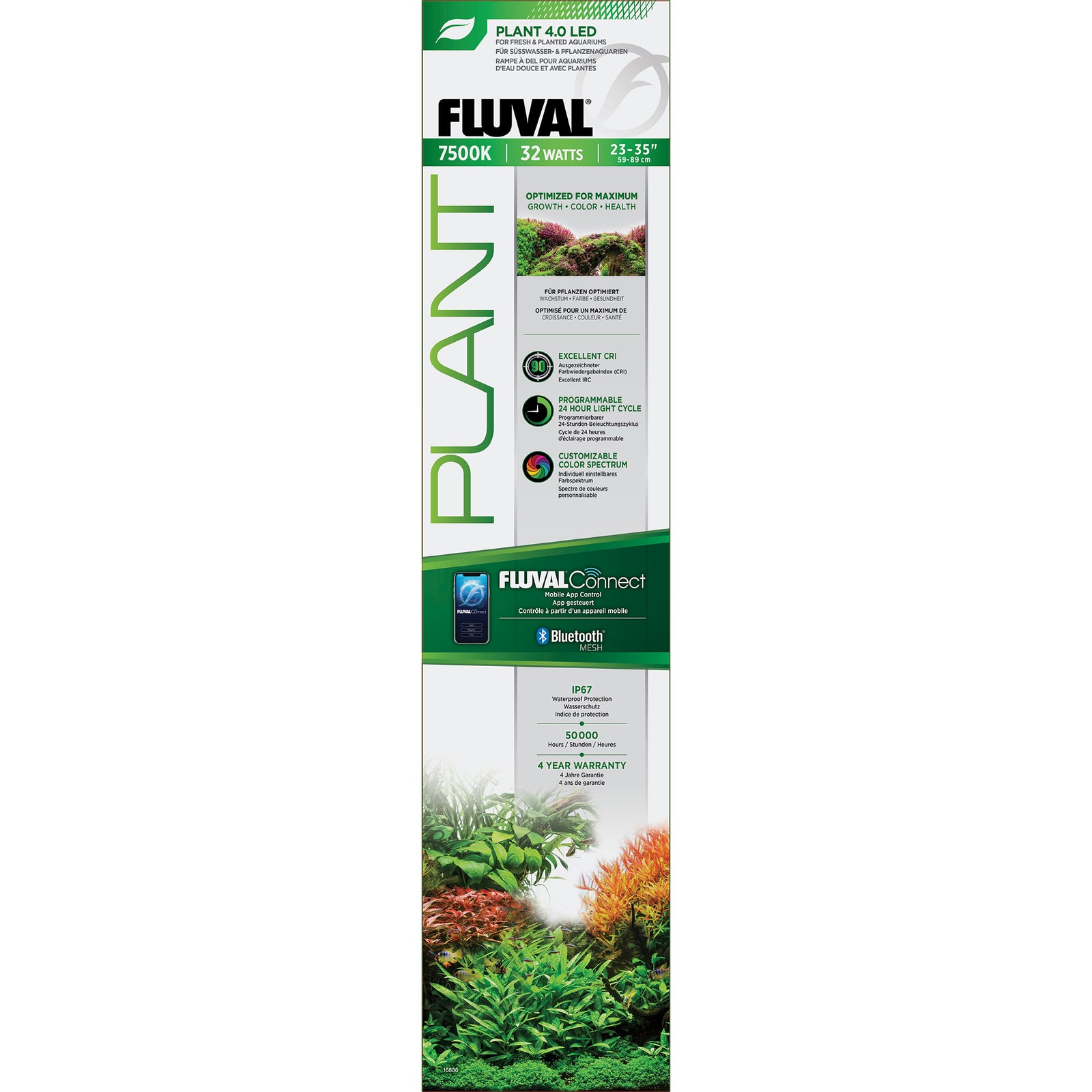 Fluval Plant 4.0 LED for Fresh & Planted Aquariums from 38cm/15" - 155 ...